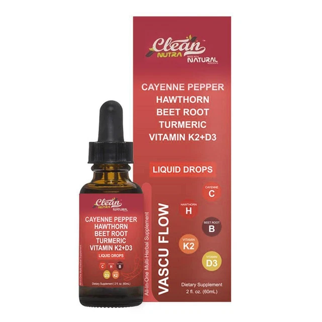 CAYENNE PEPPER HAWTHORN Beet Root Turmeric Vitamin K2+D3 Liquid Drops ...