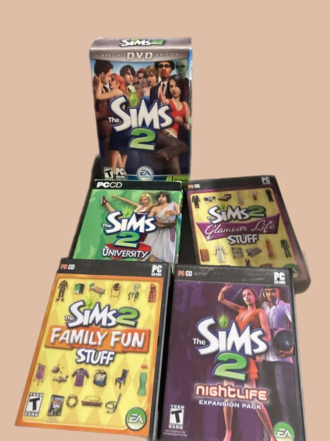 ¥ LOT OF 5 EA SIMS 2 CD Rom Simulation Games Rated Teens SEE PHOTOS $65 ...