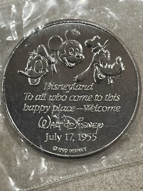 DISNEYLAND 35TH ANNIVERSARY Commemorative Medallion 1955-1990 Mickey ...