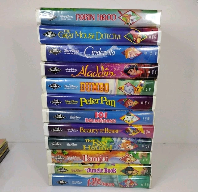 DISNEY BLACK DIAMOND Clamshell Vhs Lot Of 12 Cinderella Aladdin Dumbo ...