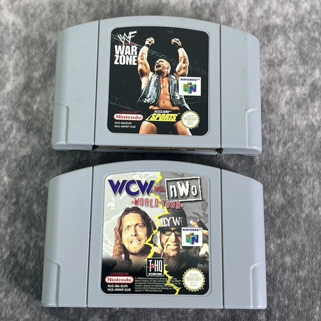 WWF WAR ZONE + WCW vs NWO World Tour Nintendo 64 N64 Game Wrestling ...