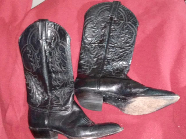 TONY LAMA BLACK Cowboy Western Boots Size 8.5m Made in USA 1992 £61.56 ...