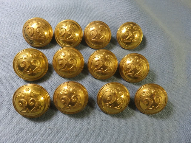 BOUTON 22° REGIMENT d'INFANTERIE de LIGNE OFFICIER- 22 mm-P&B Lyon * A ...