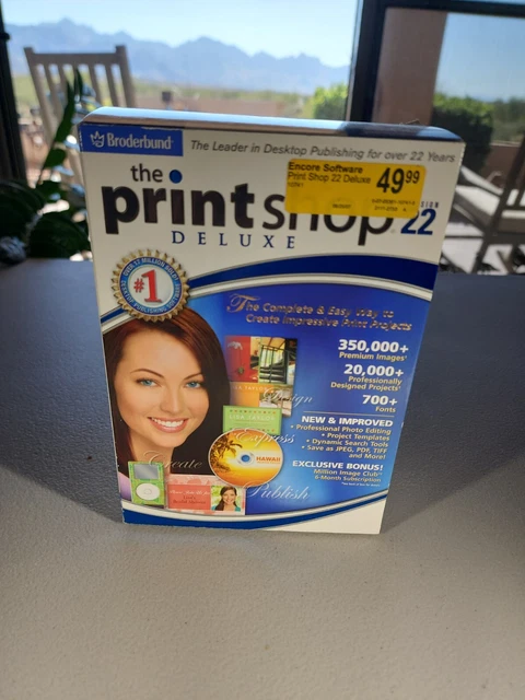 VINTAGE BRODERBUND THE Print Shop Deluxe Version 22 2000/XP PC Software ...