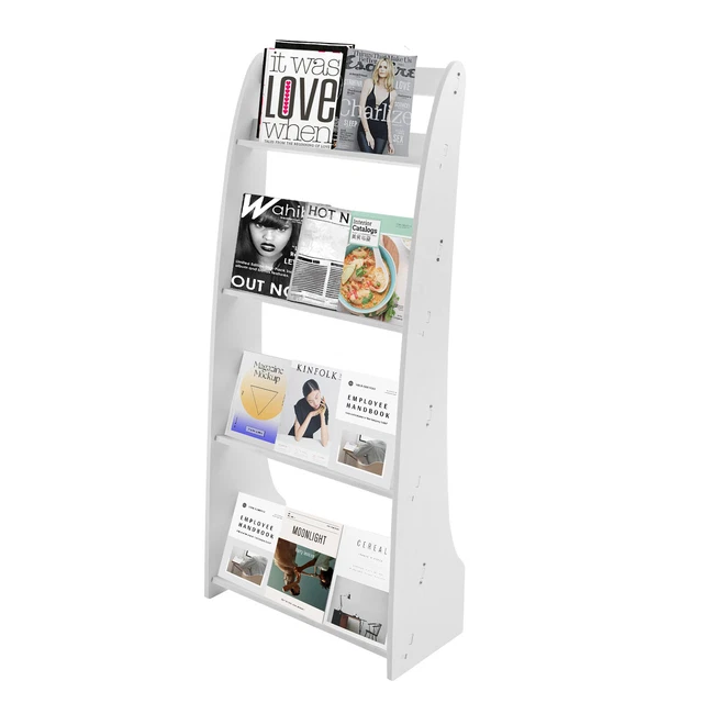 4-TIER BOOK DISPLAY Rack Brochure Holder Literature Floor Standing ...