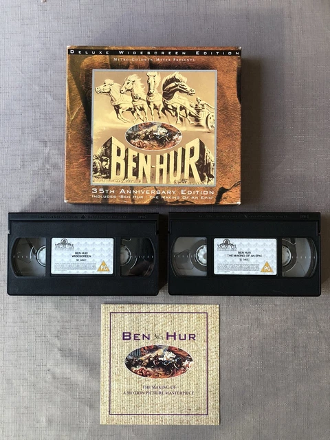 BEN HUR BOX Set VHS Deluxe 35th Anniversary Widescreen Edition Video £5 ...