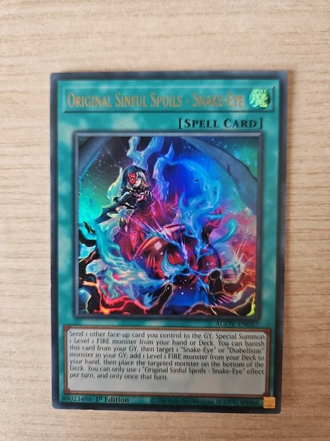 YUGIOH AGOV-EN057 ORIGINAL Sinful Spoils Snake-Eye 1st Edition Ultra Rare x1 EUR 5,77 - PicClick IT