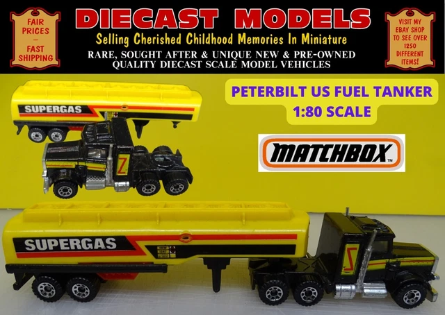 AMERICAN PETERBILT PETROL/GAS Tanker Truck Vintage Matchbox Diecast ...