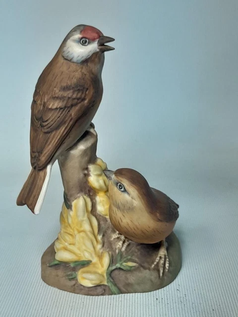 ROYAL WORCESTER LINNETS ON STUMP Matt Bird Figurine RW 3365 4.75" -12 ...