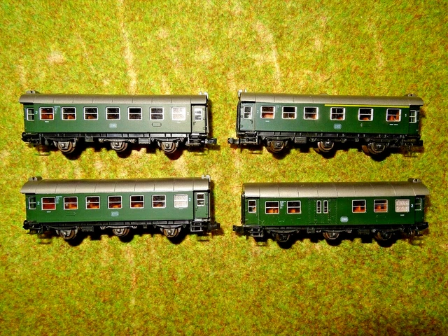 SPUR N ROCO 4 Stück Dreiachsige Umbauwagen 24205/2x24204/24206 der DB ...