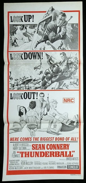 THUNDERBALL ORIGINAL 70SR Daybill Movie poster Sean Connery James Bond 007 EUR 218,59 - PicClick FR