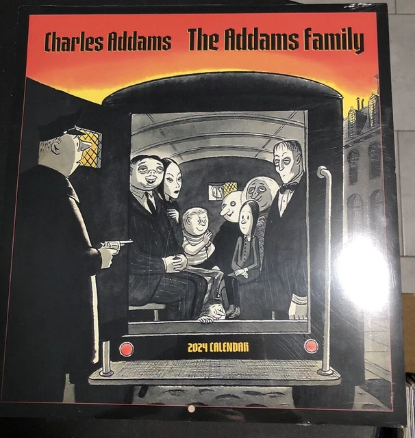 CALENDRIER MURAL CHARLES Addams la famille Addams 2024 scellé NEUF ...