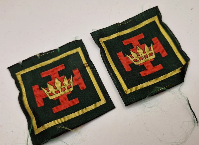 WW2 BRITISH ARMY 48th Infantry Division Formation Sign Patch Pair Silk ...