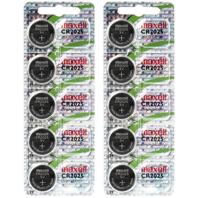 10 BATERÍAS DE Litio Maxell Cr2025 3V Celda De Moneda Dl2025 Paquete Holograma Vencimiento 2029 ...
