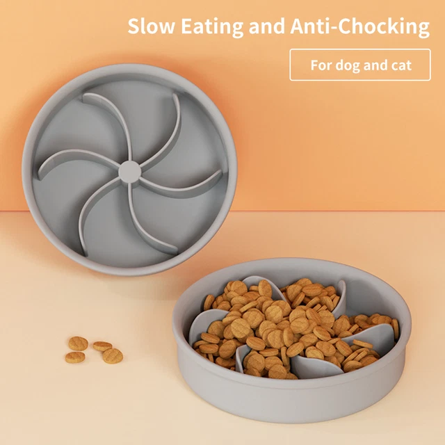 LARGE DOG FOOD Slow Bowl Pet Healthy Feeder Dish Anti Gulp Choke Non ...