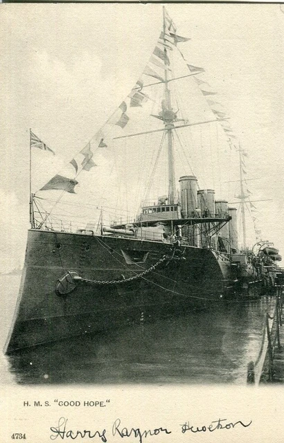 HMS GOOD HOPE (1901) Royal Navy WWI Drake-class armoured cruiser ...