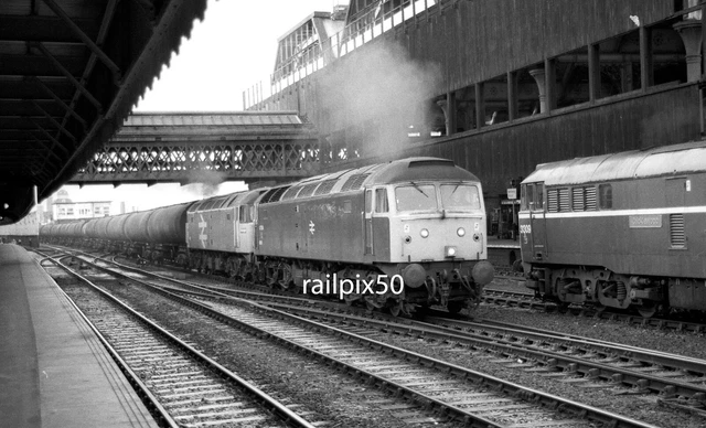 ORIGINAL RAILWAY NEGATIVE. Double head locos. Manchester Victoria. 1988 ...