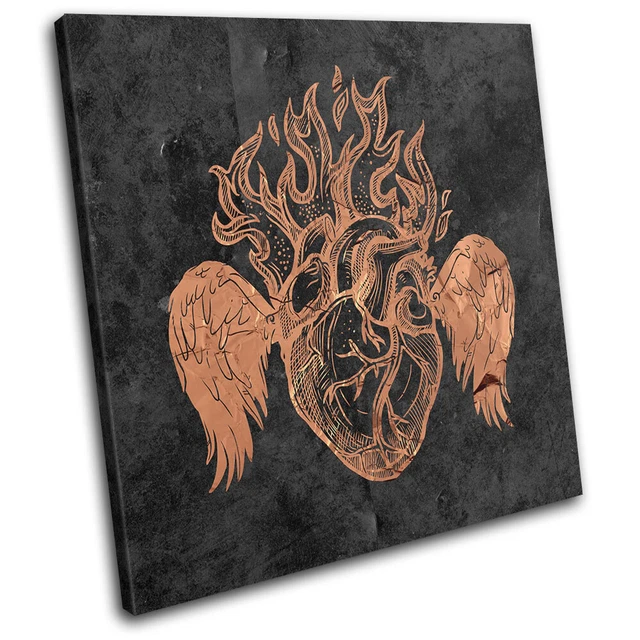 OCCULT MAGIC BURNING Heart Fantasy SINGLE TOILE murale ART Photo Print ...