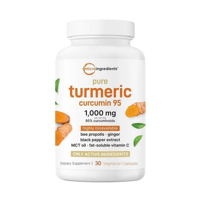 30PCS TURMERIC CURCUMIN Capsules 1000mg for Joint & Muscle Support ...