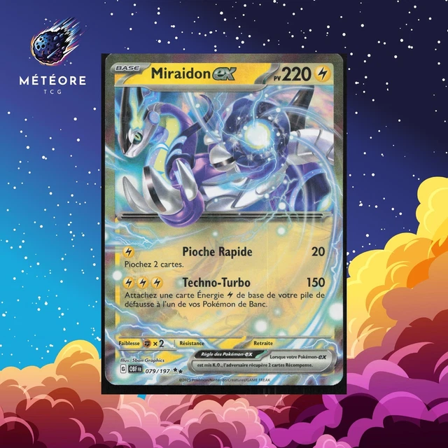 CARTE POKÉMON MIRAIDON Ex 079/197 Ecarlate & Violet Flammes Obsidiennes ...