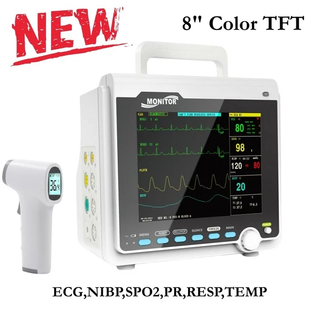CE PATIENT MONITOR 8" ICU Vital Signs ECG NIBP SPO2 PR RESP TEMP ...