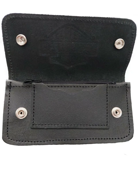 MOTORCYCLE WALLET LEATHER Trucker Harley-Davidson Embossed Biker Riding ...