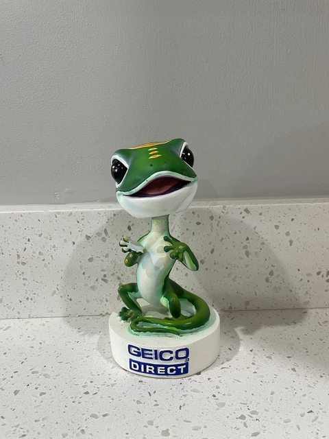 GEICO DIRECT MASCOT Gecko Bobblehead Green 6” Tall Lizard $15.00 - PicClick