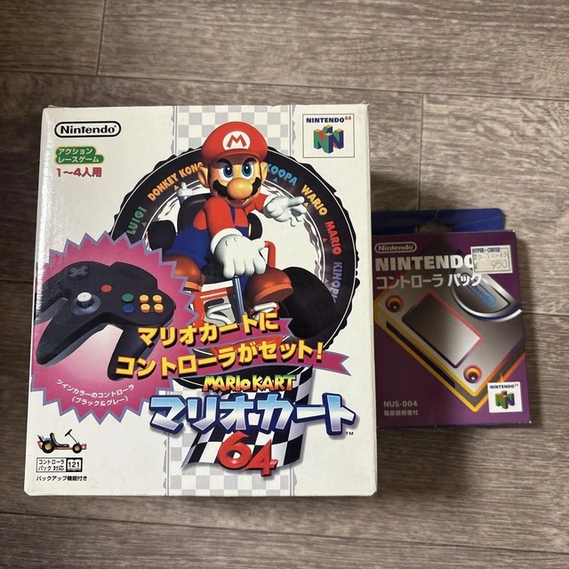 COFFRET NINTENDO 64 Mario Kart 64 avec manette noire et NUS-004 Memory Pak Japan EUR 125,14 ...