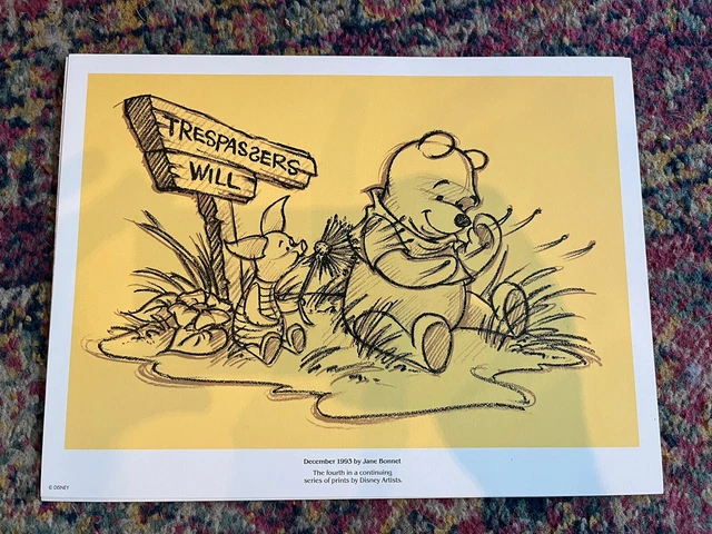 RARE VINTAGE WINNIE The Pooh 1993 Disney Artist Series Jane Bonnet Art ...