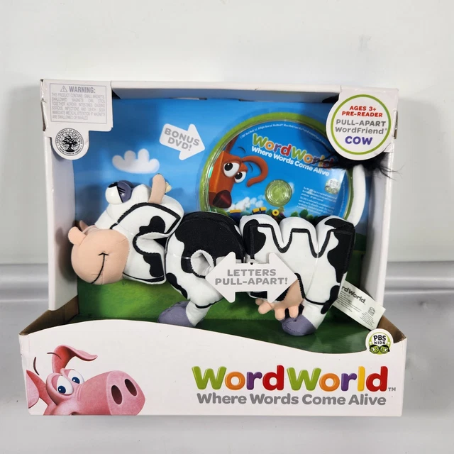 PBS KIDS WORD World Pull-Apart WordFriend Magnetic COW + DVD WordWorld ...
