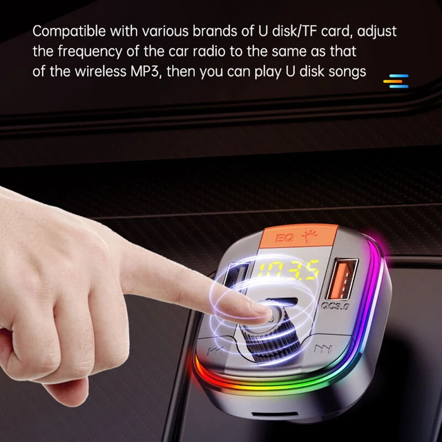 BLUETOOTH 5.0 FM Transmitter MP3 Music Player Car Kit with 2 USB Ports ...