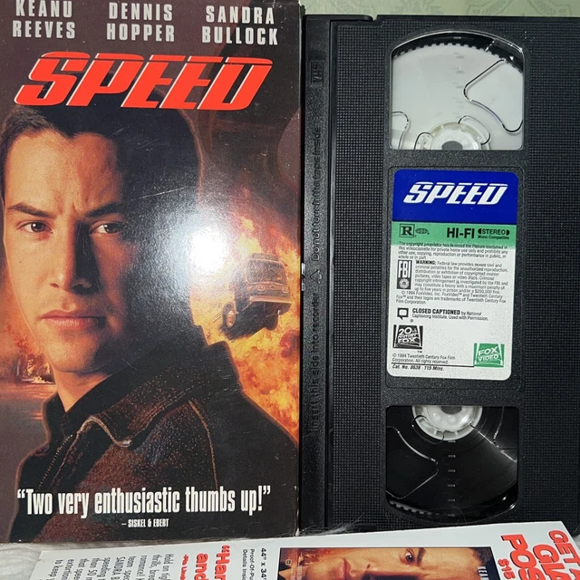SPEED VHS 1994 TAPE Sandra Bullock Keanu Reeves ORIGINAL EUR 3,94 ...
