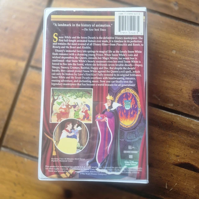 WALT DISNEY MASTERPIECE Collection Snow White Seven Dwarfs VHS 1524 £3. ...