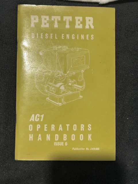 PETTER AC1 SERIES Diesel Engine Original 1976 Instruction & Maintenance ...