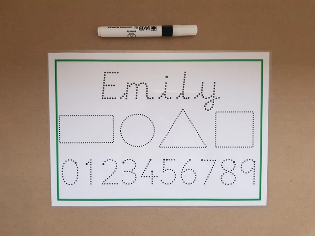 TRACING NAME, SHAPES and numbers,Pre Cursive font, EYFS,, pre school ...