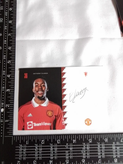 MANCHESTER UNITED FC 2022 2023 Signed Official Club Card Anthony Elanga ...