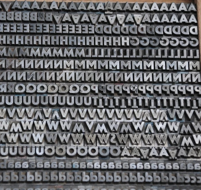 POLICE DE CARACTÈRES ERBAR 16 plomb lettres typographie imprimerie ...