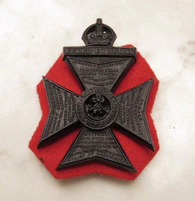 WWII BRITISH ARMY KRRC The King's Royal Rifle Corps Plastic Economy Cap ...