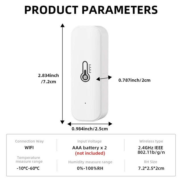 WIRELESS TEMPERATURE HUMIDITY Sensor with High Humidity Low Humidity ...