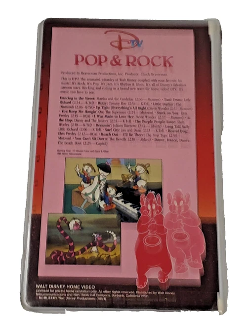 WALT DISNEY STUDIOS Pop & Rock VHS Clamshell Singalong 1984 Rare VG $20 ...