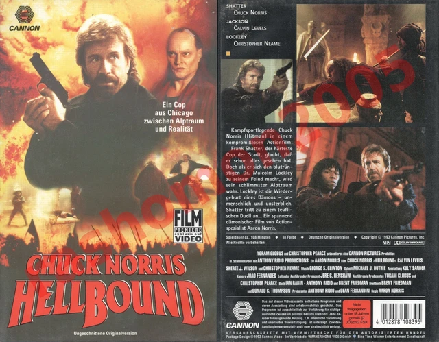 VHS HELLBOUND (1994) Chuck Norris Sheree J. Wilson cannon tagliato Warner FSK18 EUR 19,99 ...