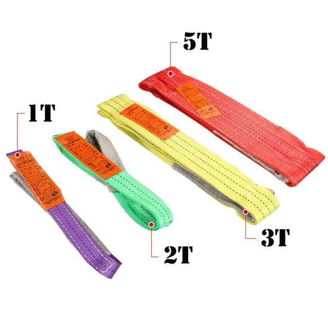 1-5T TONNE TON Heavy Duty Lifting Sling Lift Pull Strap Tree Strop Rope ...