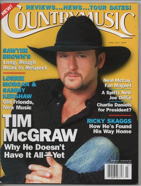COUNTRY MUSIC MAGAZINE June/July 1999 Tim McGraw Hank Thompson George D ...