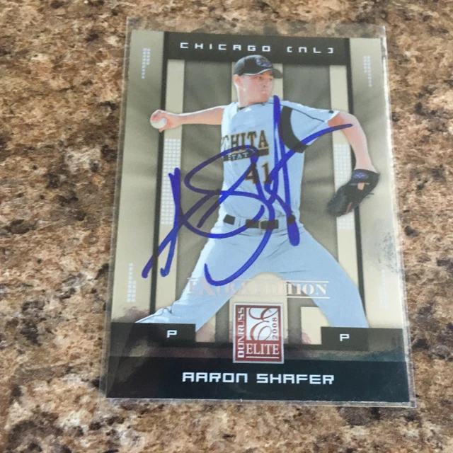 AUTO CHICAGO CUBS signé 2008 Panini Elite édition supplémentaire Aaron ...