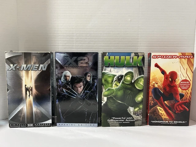 MARVEL 4 VHS Lot X-Men, X2 X-Men United, Spider-Man, Hulk £18.07 ...