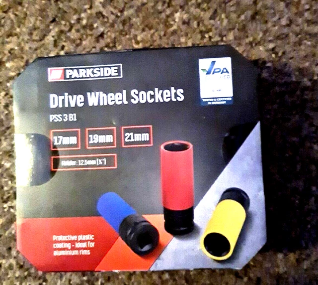 PARKSIDE DRIVE WHEEL Sockets PSS 3 B1 17mm 19mm 21mm Chrome Molybdenum ...