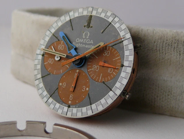 VINTAGE OMEGA FLIGHTMASTER Tropical dial hands & Movement £826.00 ...
