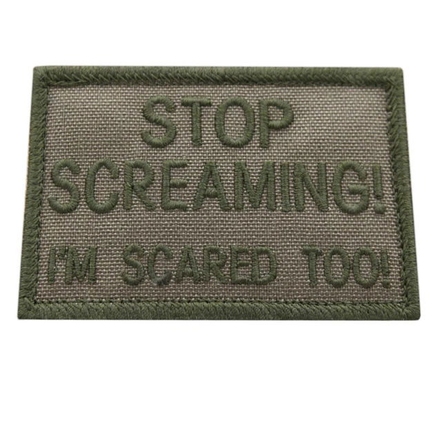 STOP SCREAMING I am Scared Too ranger green embroidered morale hook cap ...