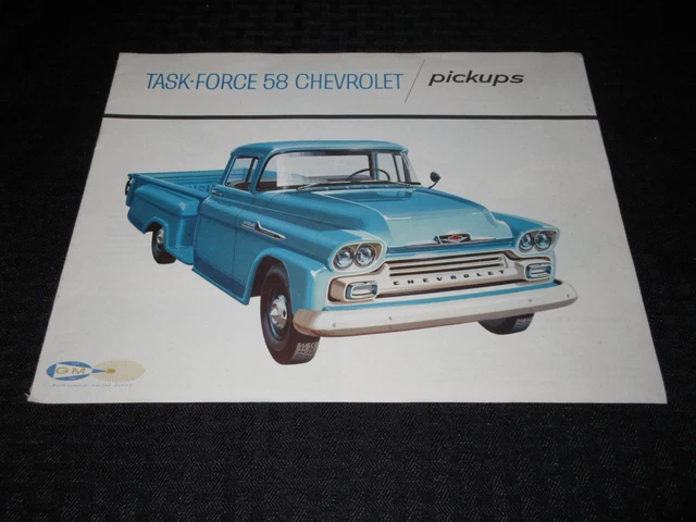 1958 CHEVROLET CHEVY Task-Force Pickups Truck Sales Catalog Brochure £ ...