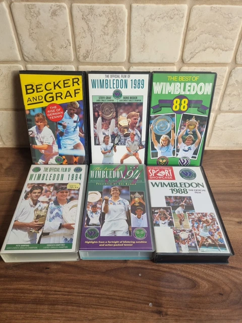 WIMBLEDON TENNIS CHAMPIONS VHS Videos X 6 Becker Graf sampras martinez ...